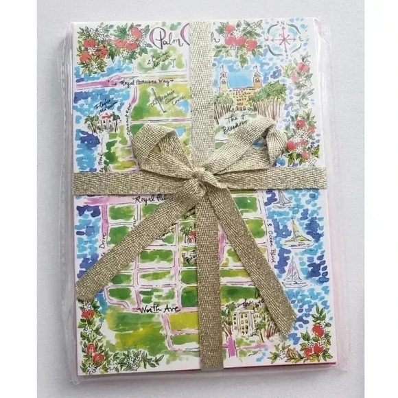 Lilly Pulitzer | Office | Nwt Lilly Pulitzer Palm Beach Map Note Card ...